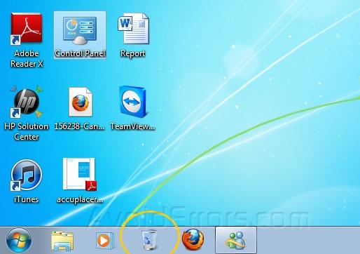 Pin Recycle Bin to Taskbar in Windows 7 - AvoidErrors