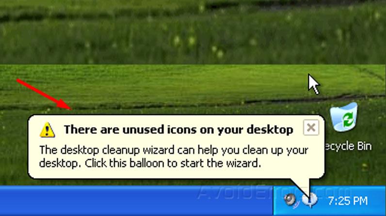 Disable "There are unused icons on your desktop" Popup Balloon ...