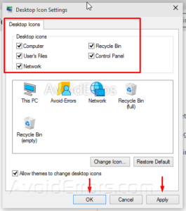 How to Restore the Desktop Icons - Windows 10 - AvoidErrors