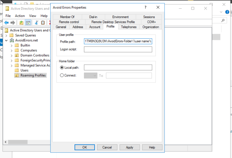 Enable Roaming Profiles on Windows Server 2016 - AvoidErrors