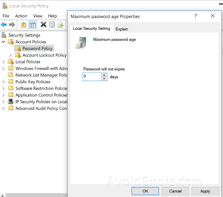 4 Ways to Make Your Account Password Never Expire - Windows10 - AvoidErrors
