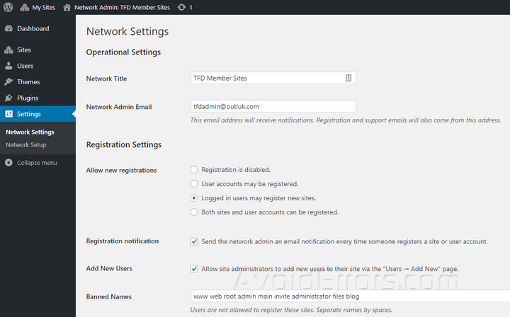 How to Create a Multisite WordPress Installation - AvoidErrors