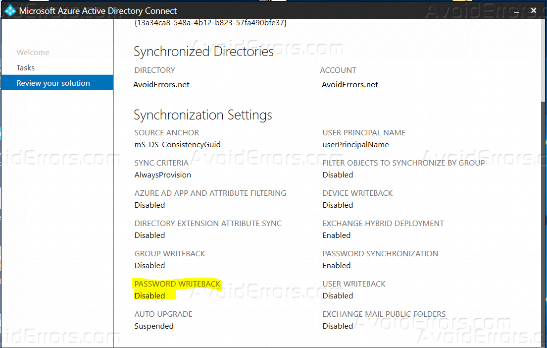 Enable Password Write Back Premium feature in office 365 - AvoidErrors
