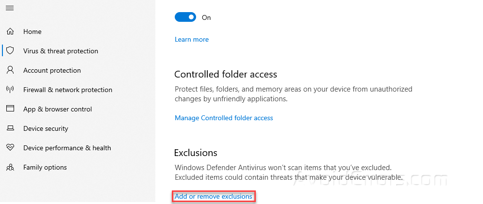 How to Add Exclusion in Windows Defender Antivirus in Windows 10 ...