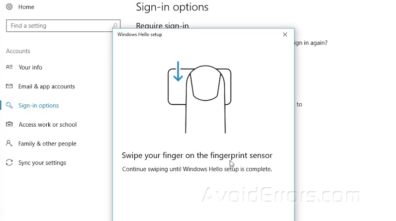 Enable PIN Login and Fingerprint in Windows 10 - AvoidErrors