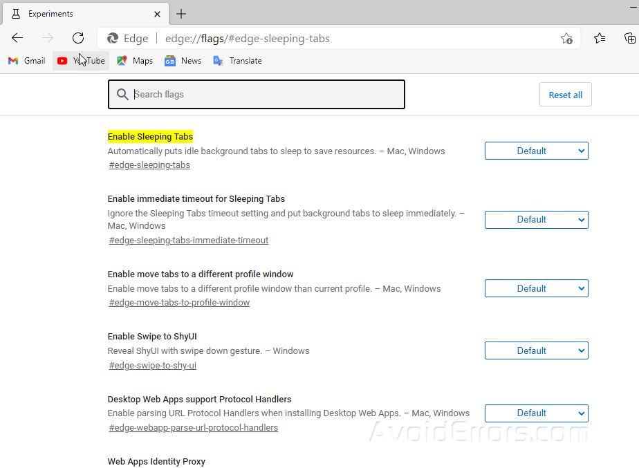 How to Enable Sleeping Tabs in Microsoft Edge - AvoidErrors