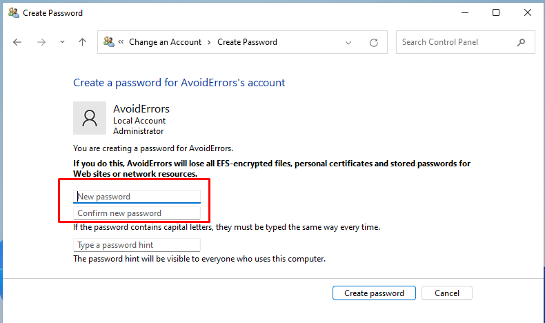 How To Add Password To Local Account On Windows 11 Avoiderrors