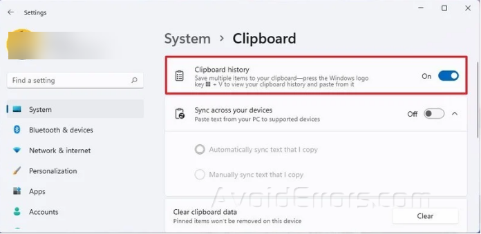 How to Enable and Sync Clipboard History on Windows 11 - AvoidErrors