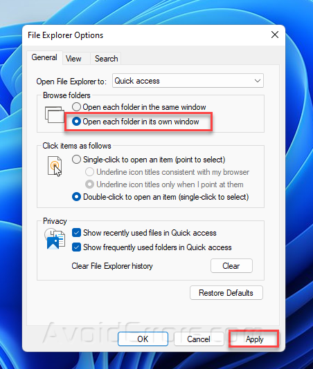 How to Open Each Folder in a New Window on Windows 11 - AvoidErrors
